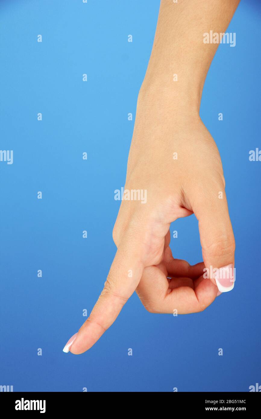 Finger Spelling the Alphabet in American Sign Language (ASL). Letter P ...
