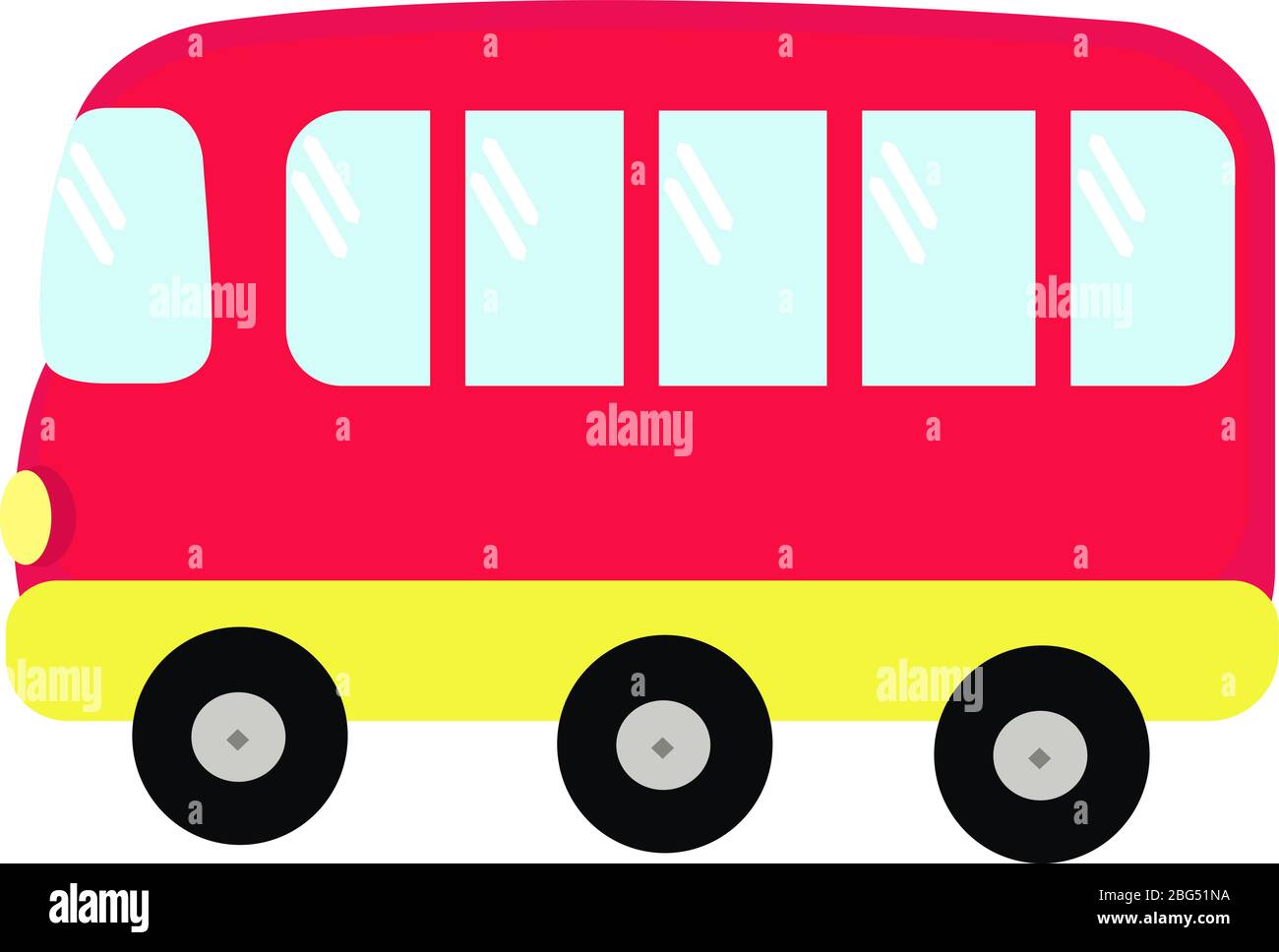 Red autobus, illustration, vector on white background Stock Vector ...