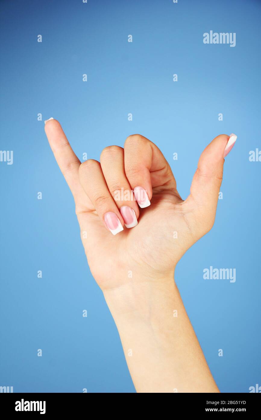Finger Spelling the Alphabet in American Sign Language (ASL). Letter Y ...