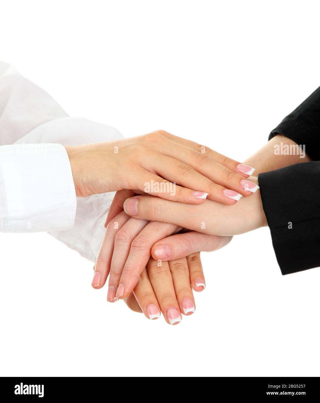 United hands, isolated on white Stock Photo - Alamy