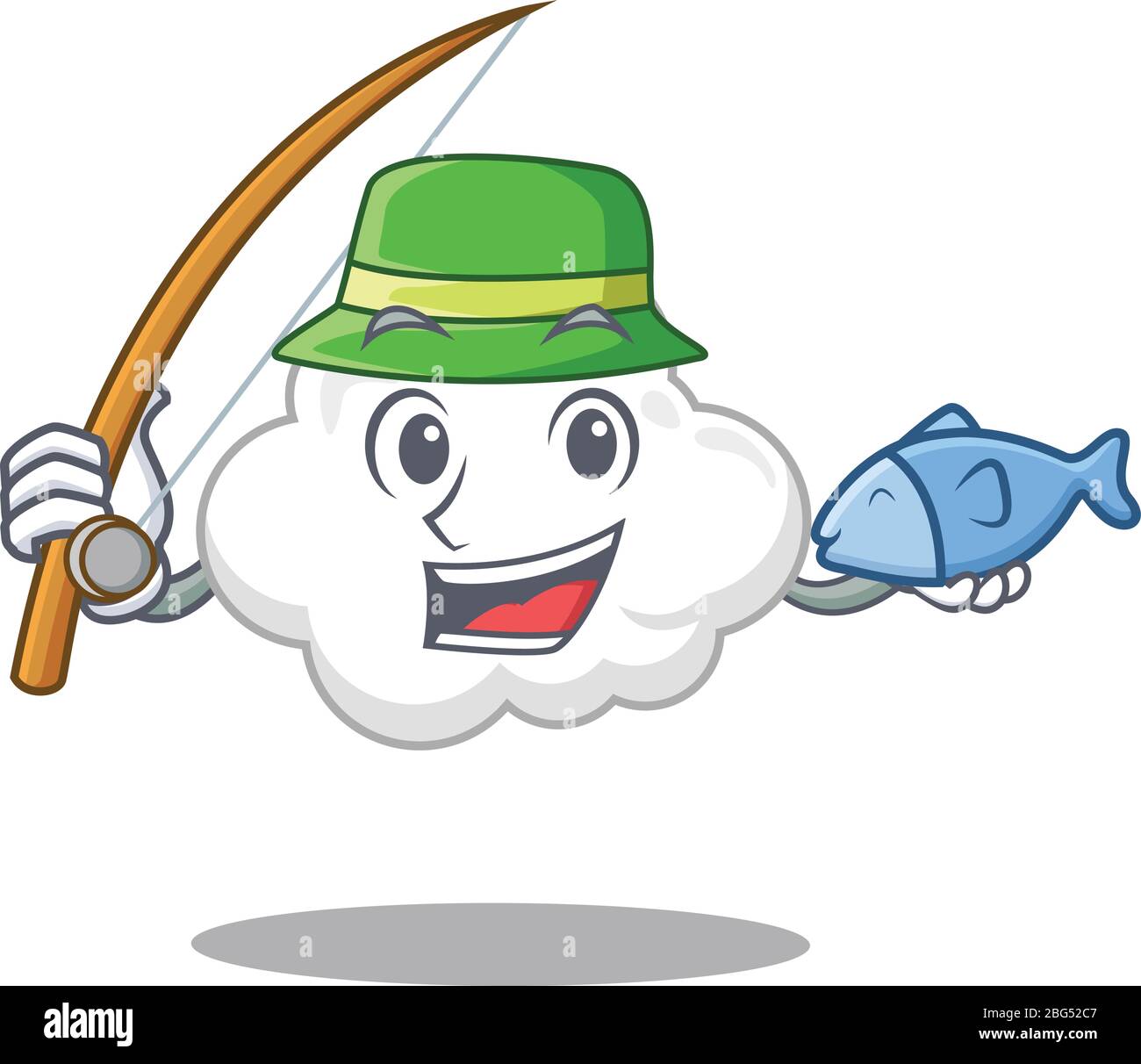 Cartoon design concept of white cloud while fishing Stock Vector Image ...