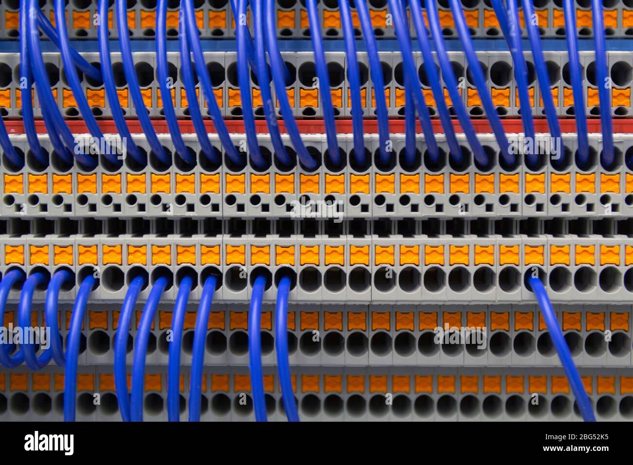 Terminal block. Industrial power case,Close up Stock Photo - Alamy