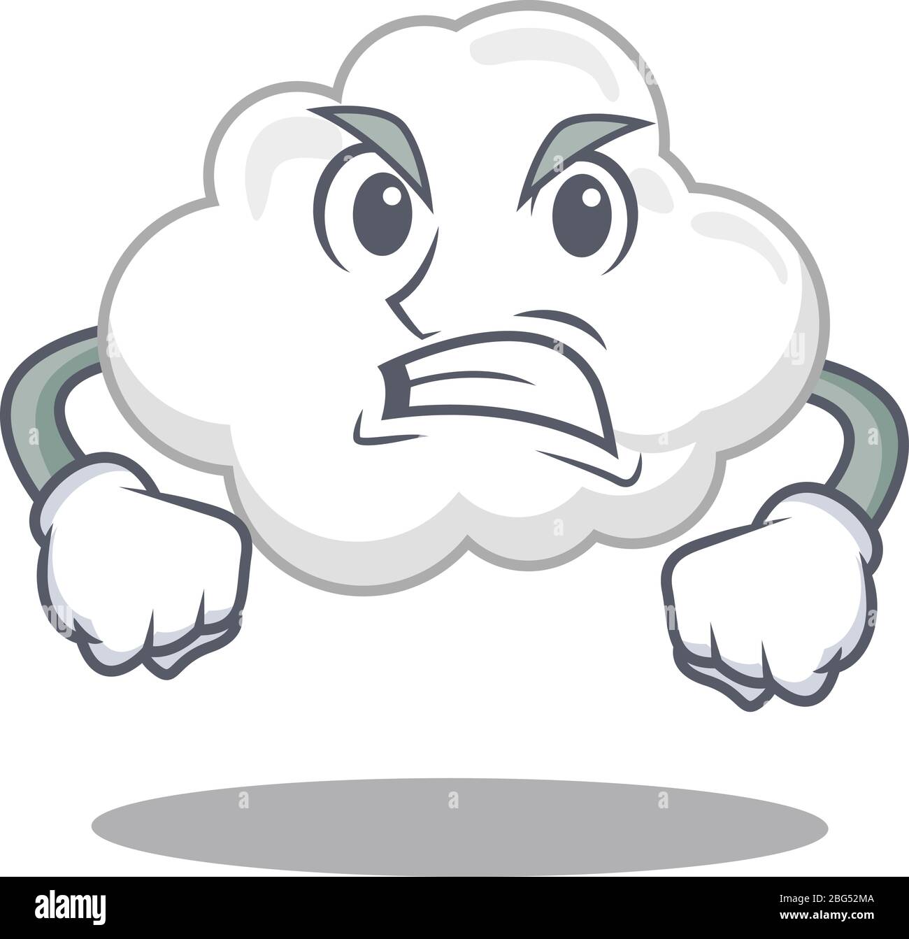 Mascot design concept of white cloud with angry face Stock Vector Image ...
