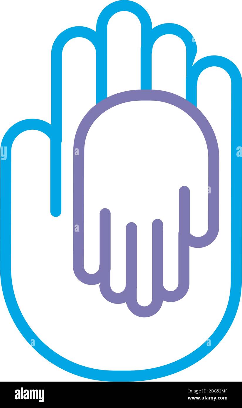 hand lifting little hand solidarity line style Stock Vector Image & Art ...