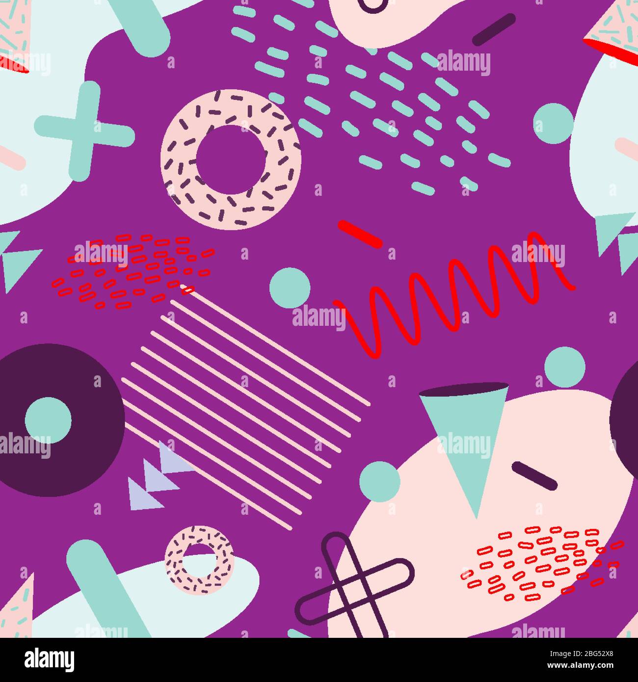 Trendy memphis seamless pattern. Design element in retro funky style ...