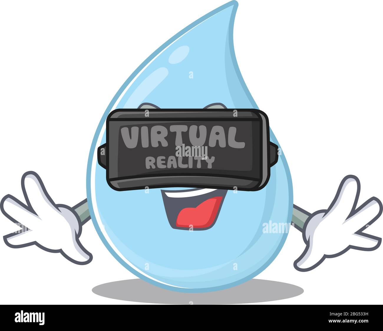 Cartoon design style of raindrop with modern Virtual Reality headset ...