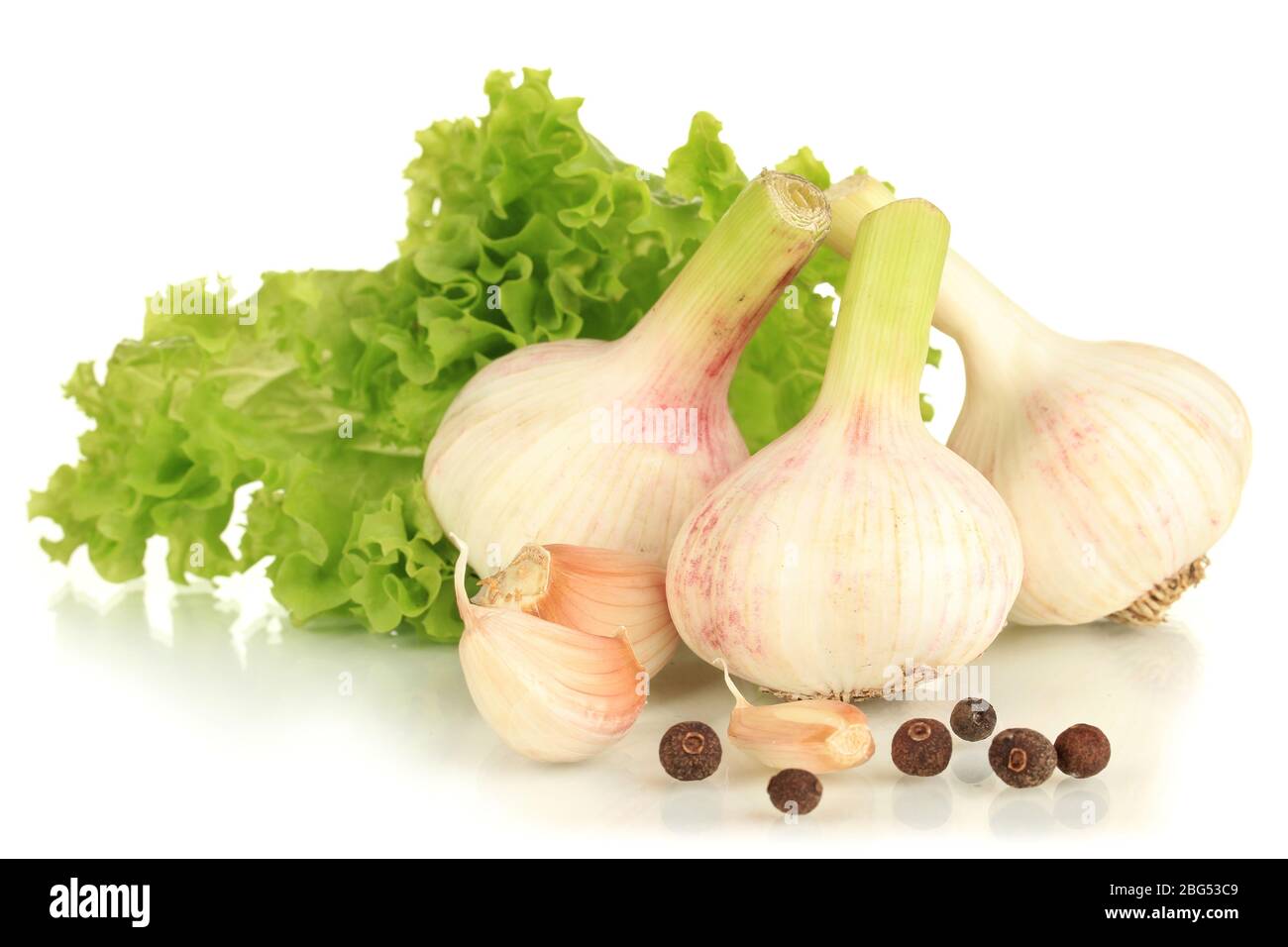 Garlic isolated on white Stock Photo - Alamy