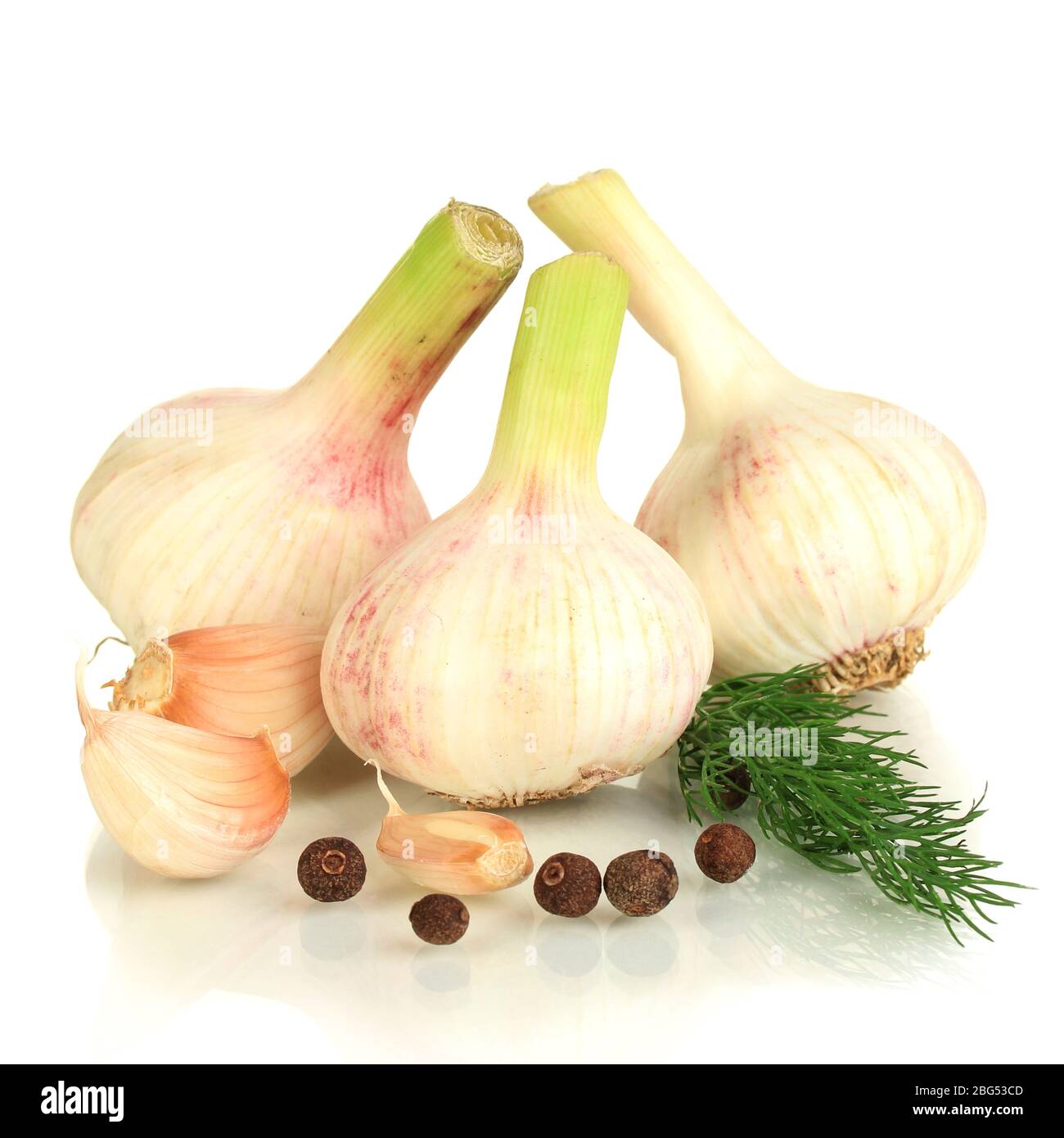 Garlic isolated on white Stock Photo - Alamy