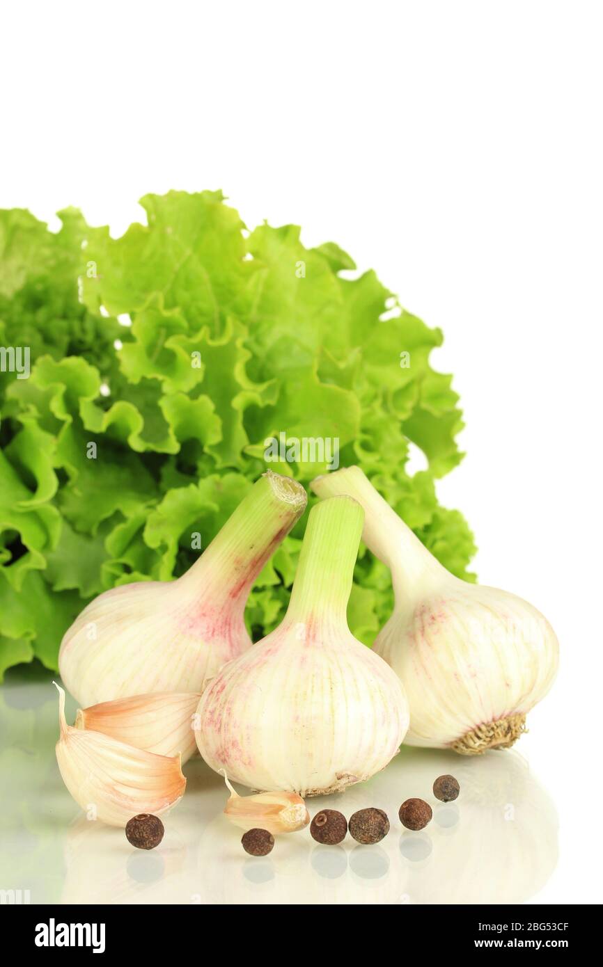 Garlic isolated on white Stock Photo - Alamy