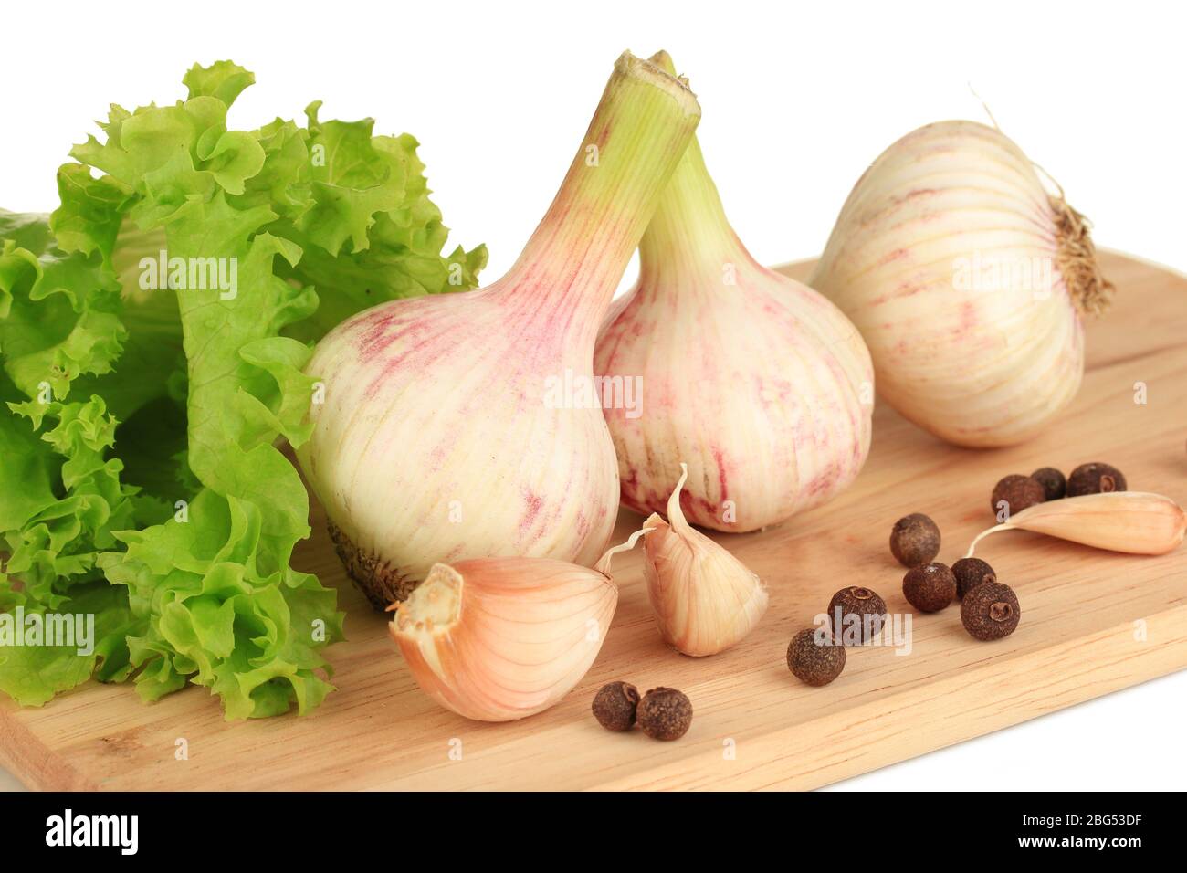 Garlic isolated on white Stock Photo - Alamy