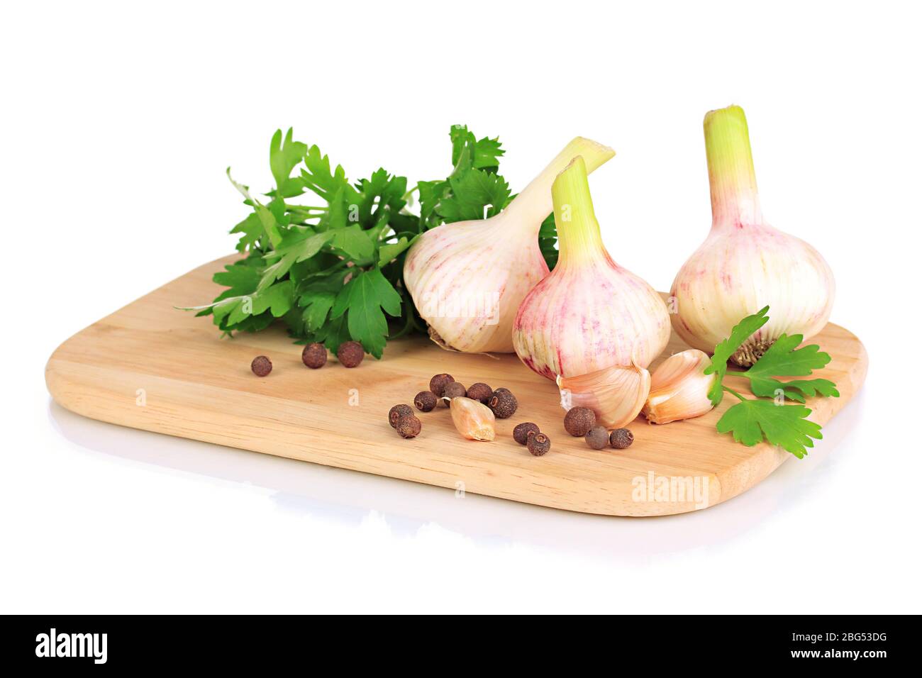 Garlic isolated on white Stock Photo - Alamy