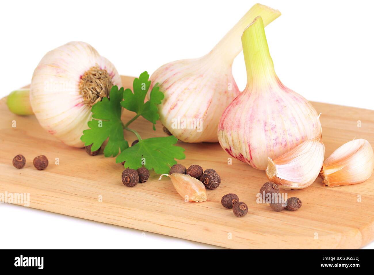 Garlic isolated on white Stock Photo - Alamy