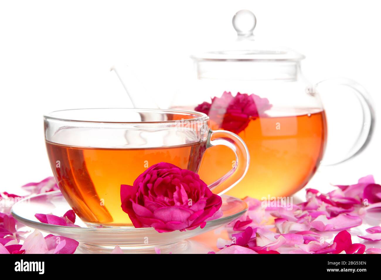 Rose tea isolated on white Stock Photo - Alamy