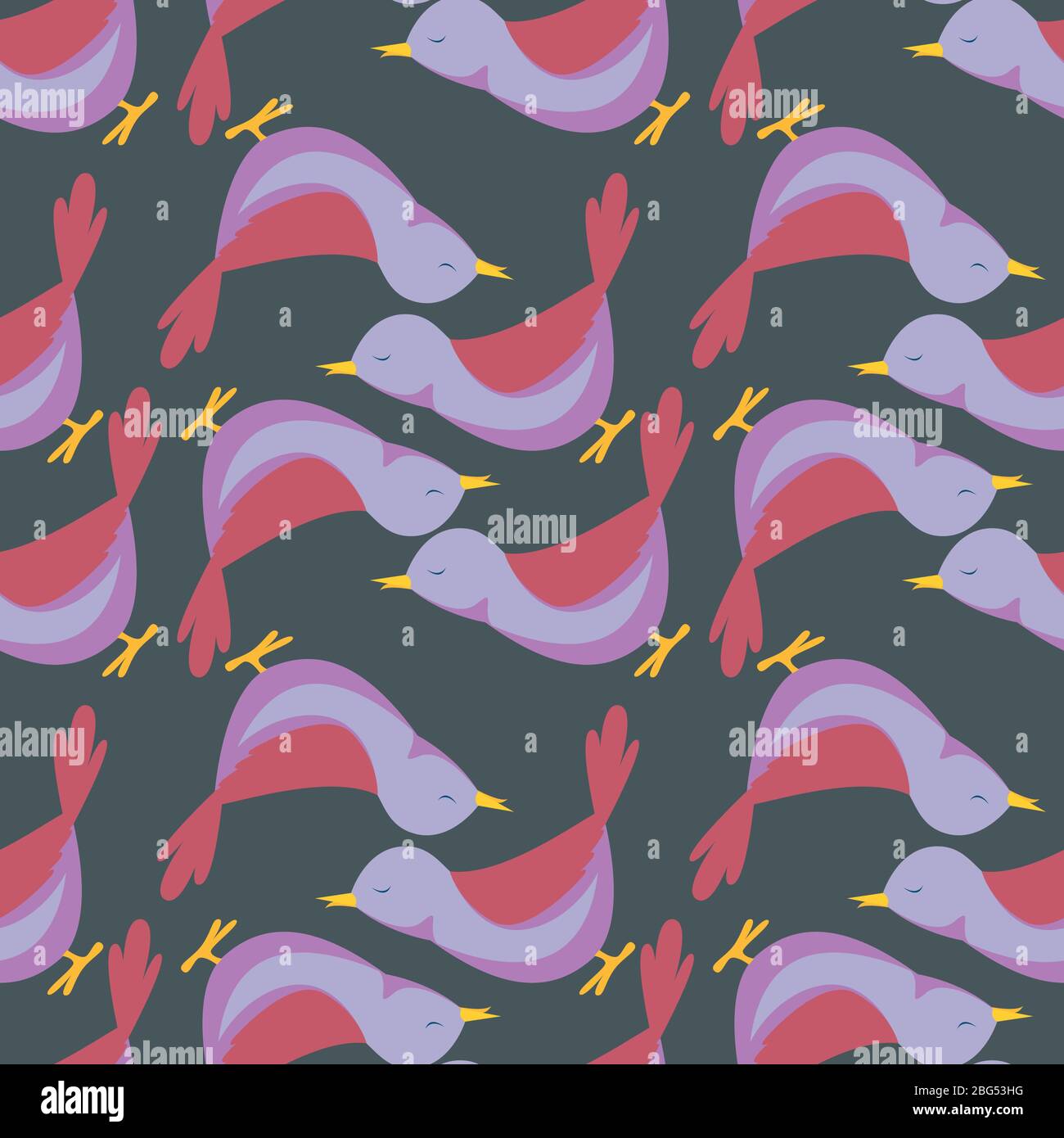 Birds pattern, illustration, vector on white background Stock Vector ...