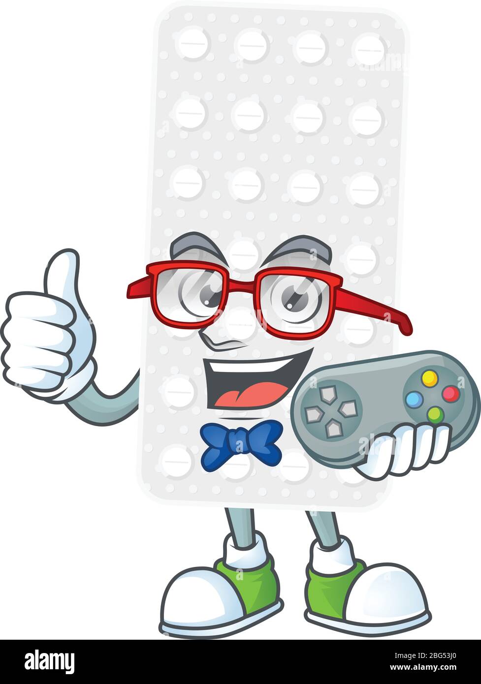Pills talented gamer mascot design play game with controller Stock ...