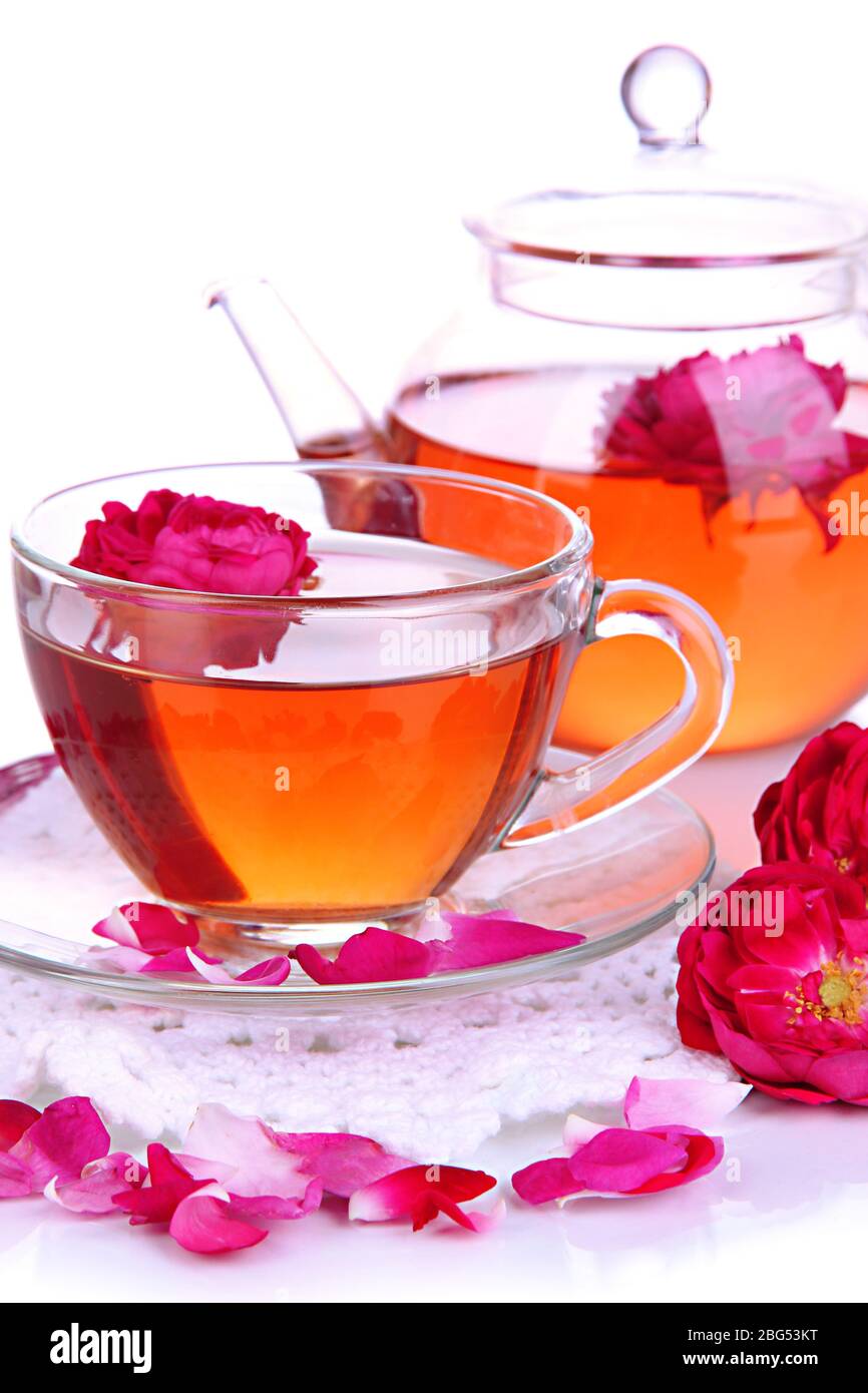 Rose tea close up Stock Photo - Alamy