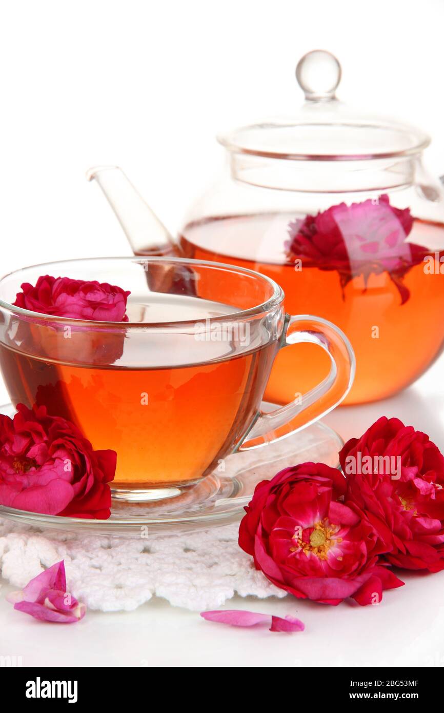 Rose tea close up Stock Photo - Alamy