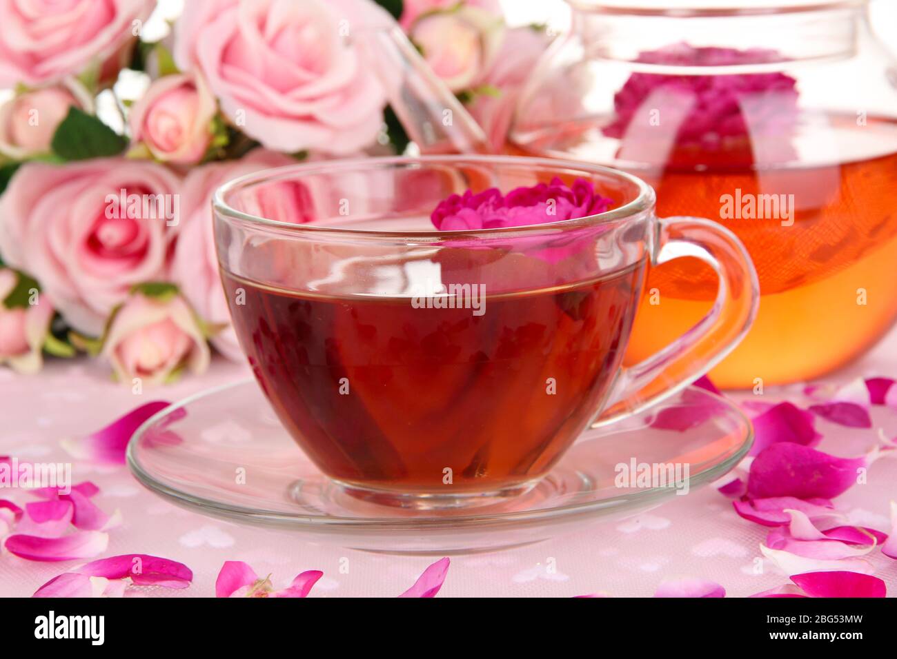 Rose tea close up Stock Photo - Alamy