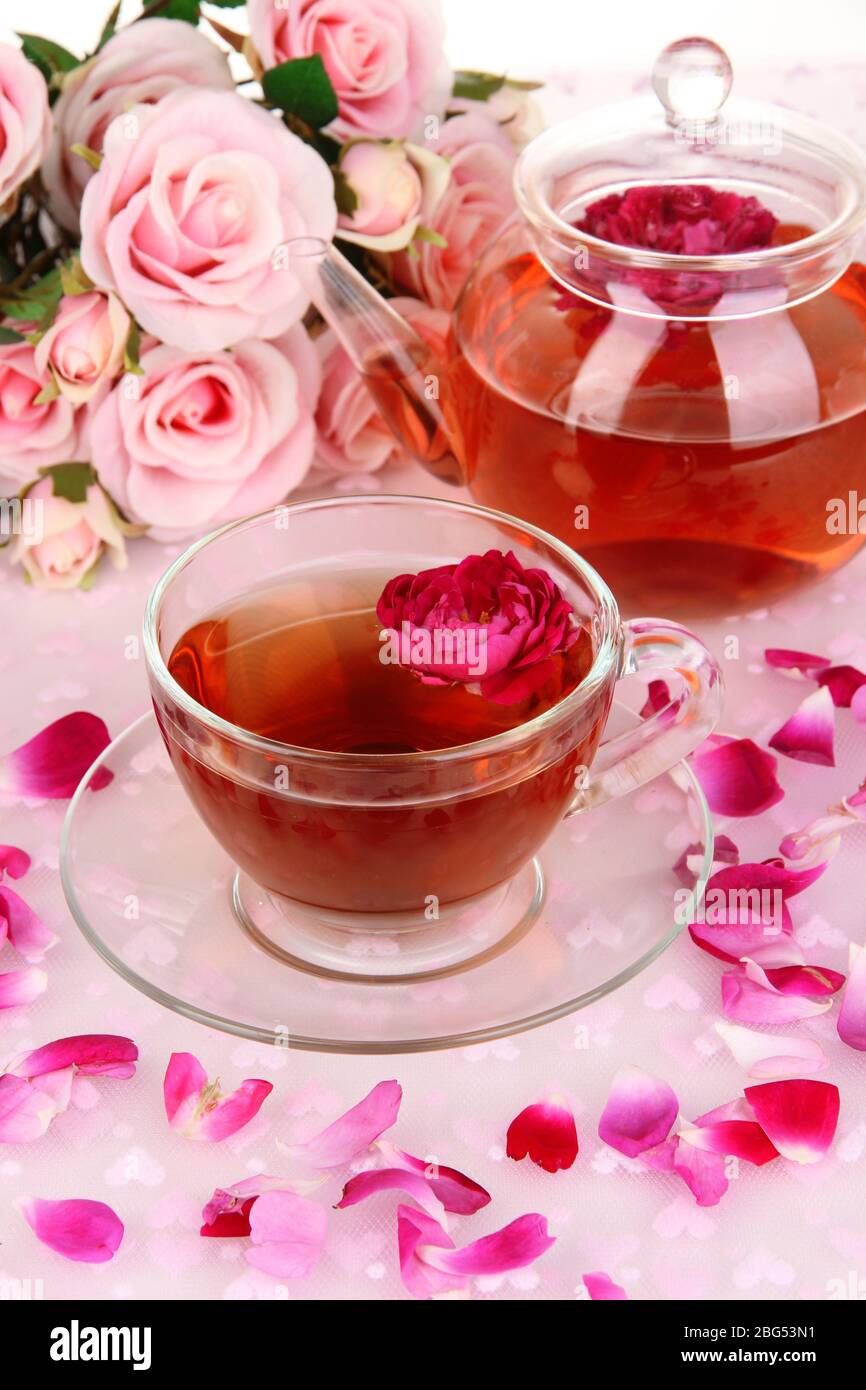 Rose tea close up Stock Photo - Alamy