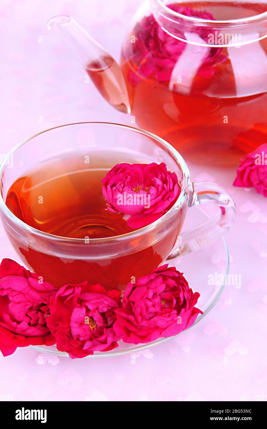 Rose tea close up Stock Photo - Alamy