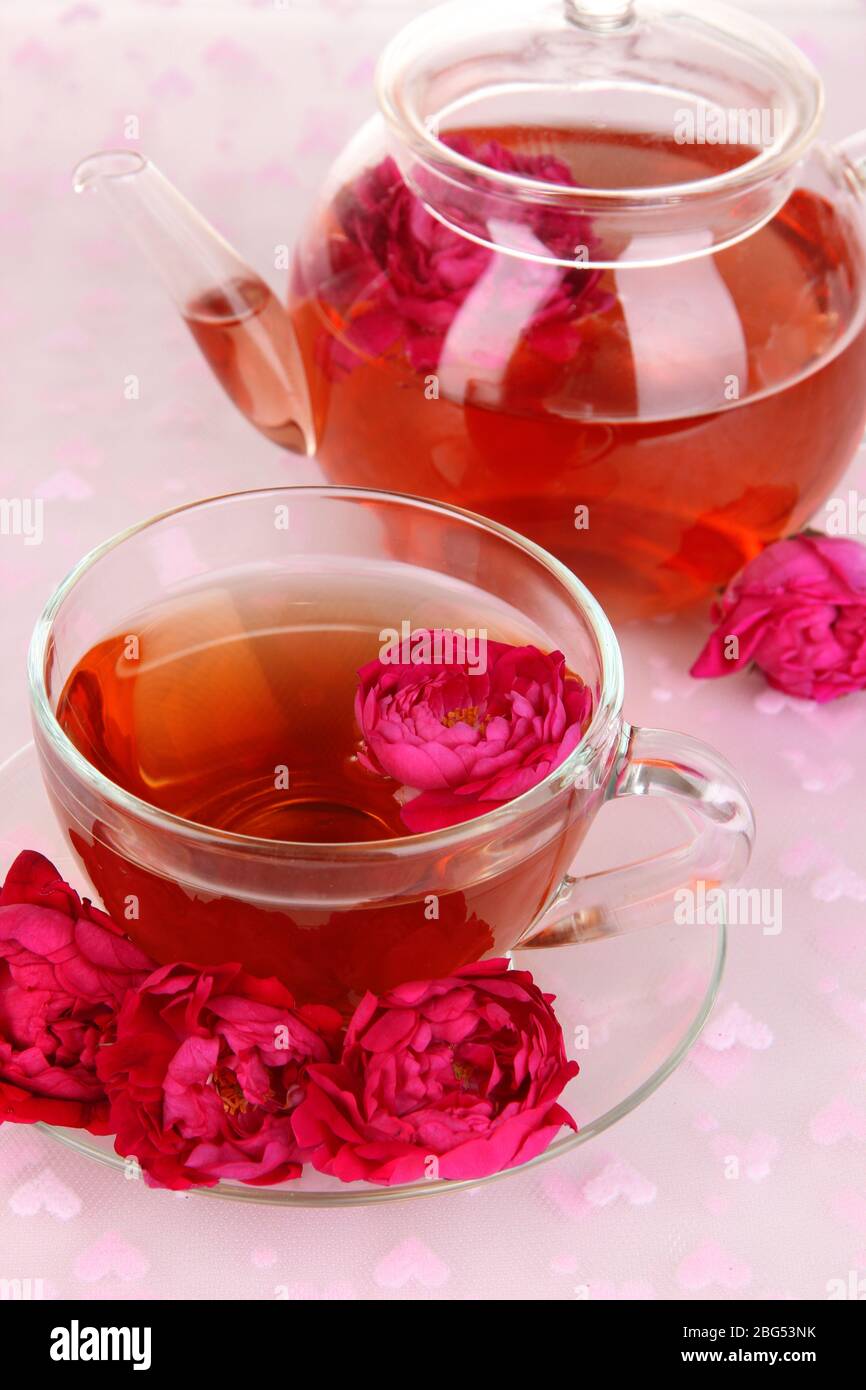 Rose tea close up Stock Photo - Alamy