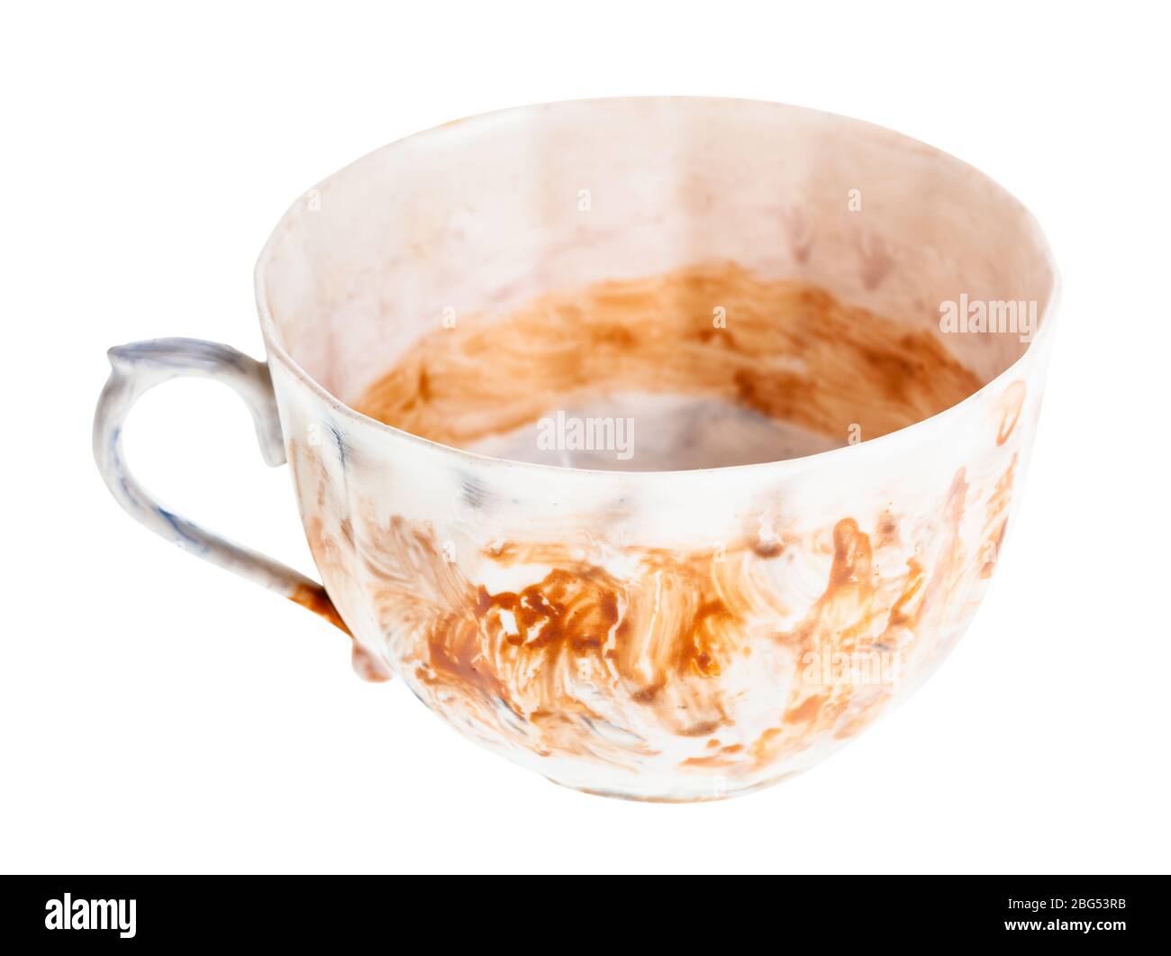 empty handpainted porcelain teacup isolated on white background Stock ...