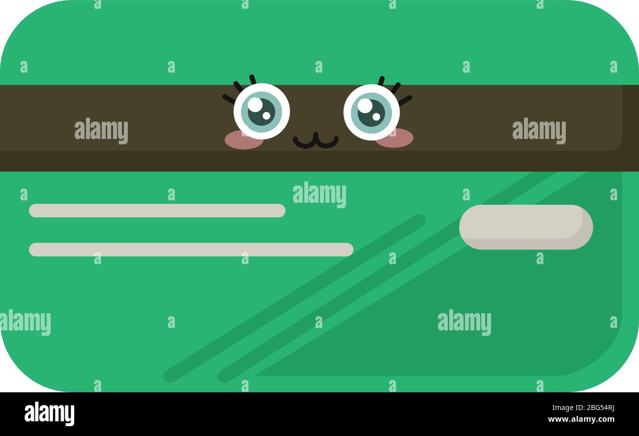 Green bank card, illustration, vector on white background Stock Vector ...