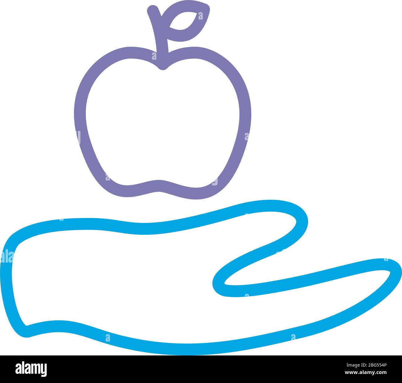 hand lifting apple solidarity line style Stock Vector Image & Art - Alamy