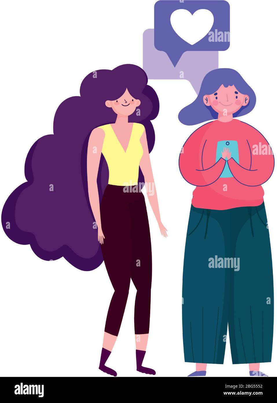 people and smartphone, women walking using mobile device digital ...