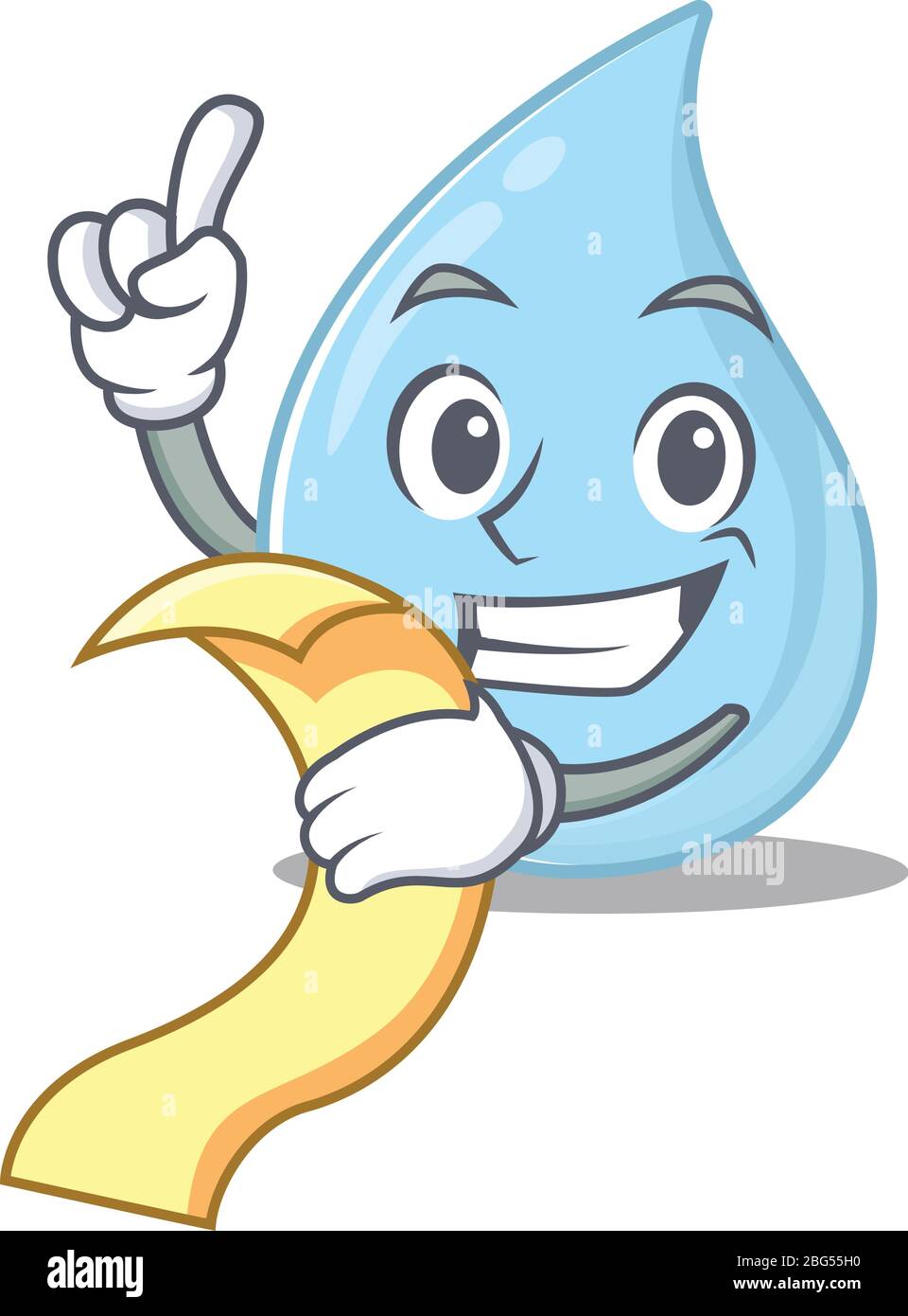 Raindrop mascot character design with a menu on his hand Stock Vector ...