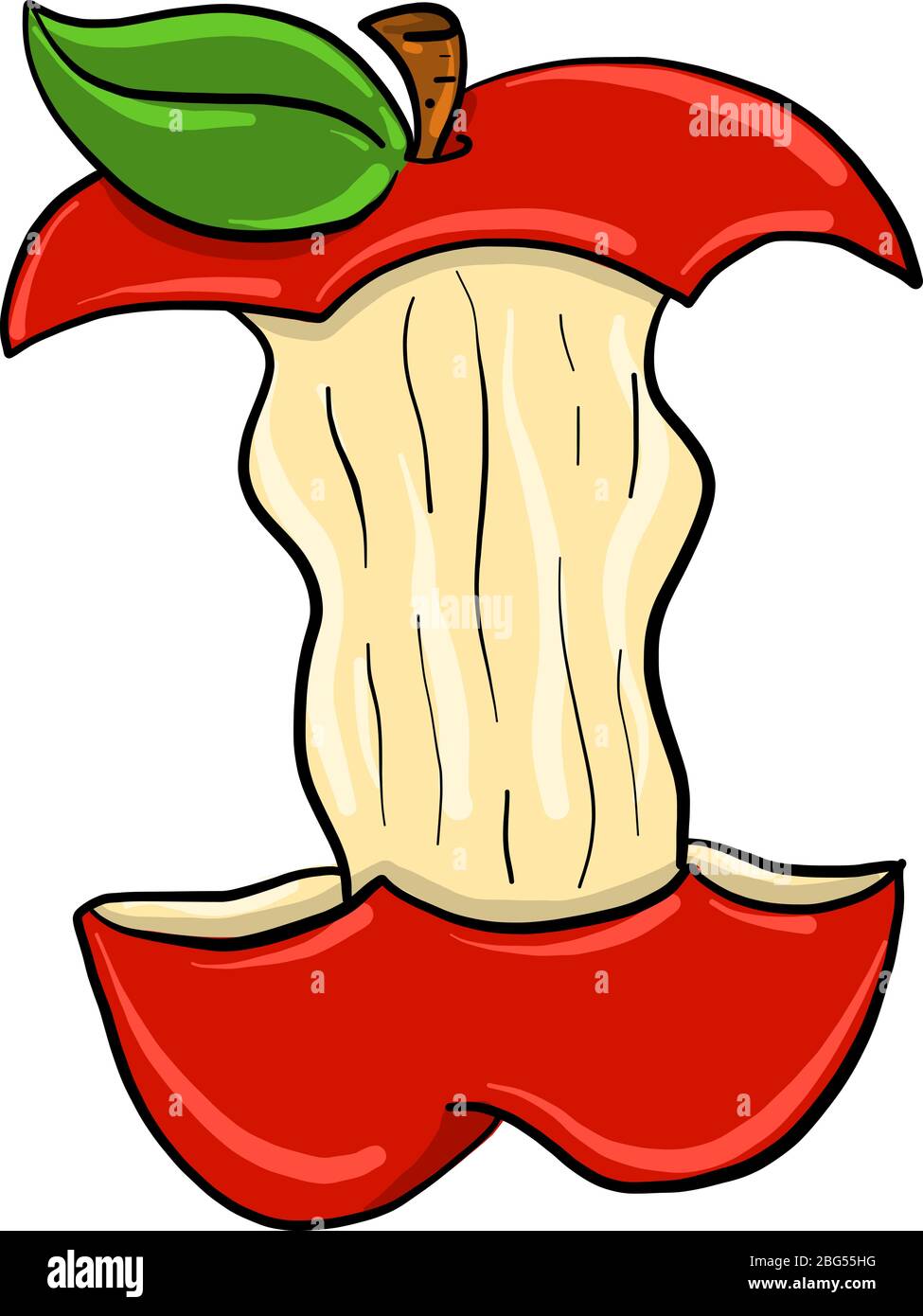 Bitten red apple, illustration, vector on white background Stock Vector ...