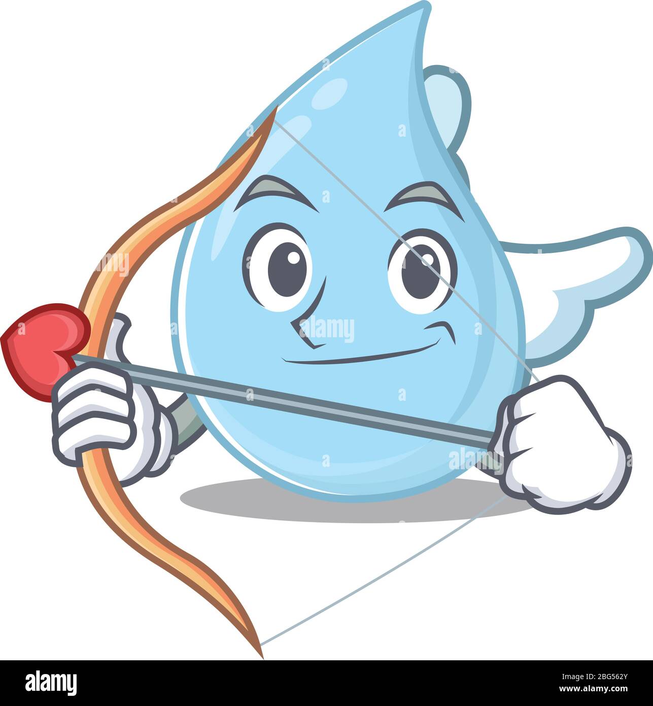Raindrop in cupid cartoon character with arrow and wings Stock Vector ...
