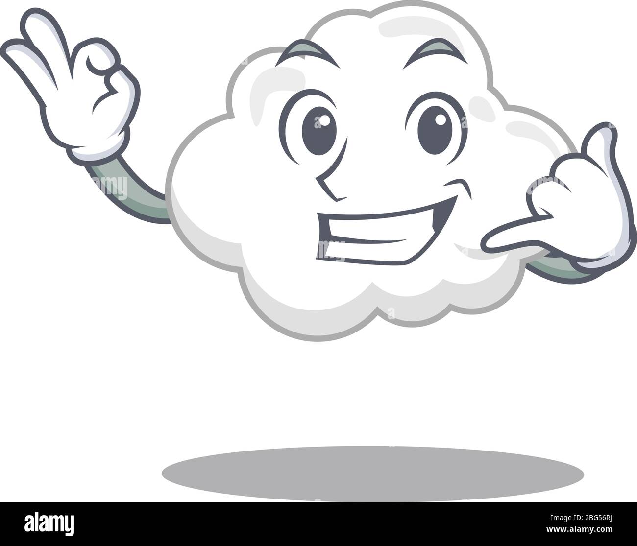 Cartoon design of white cloud with call me funny gesture Stock Vector ...