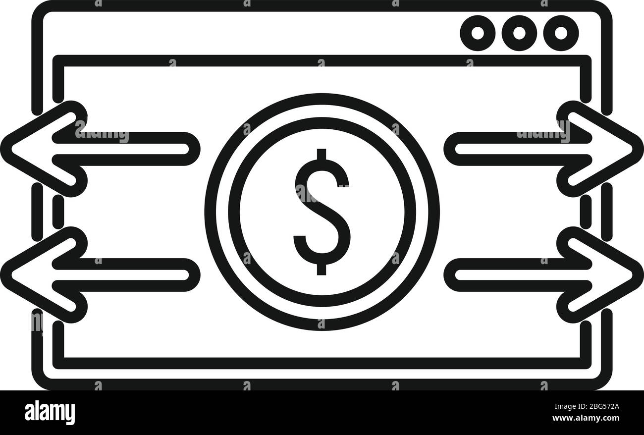 Web money transfer icon. Outline web money transfer vector icon for web ... Web money transfer icon. Outline web money transfer vector icon for web ...