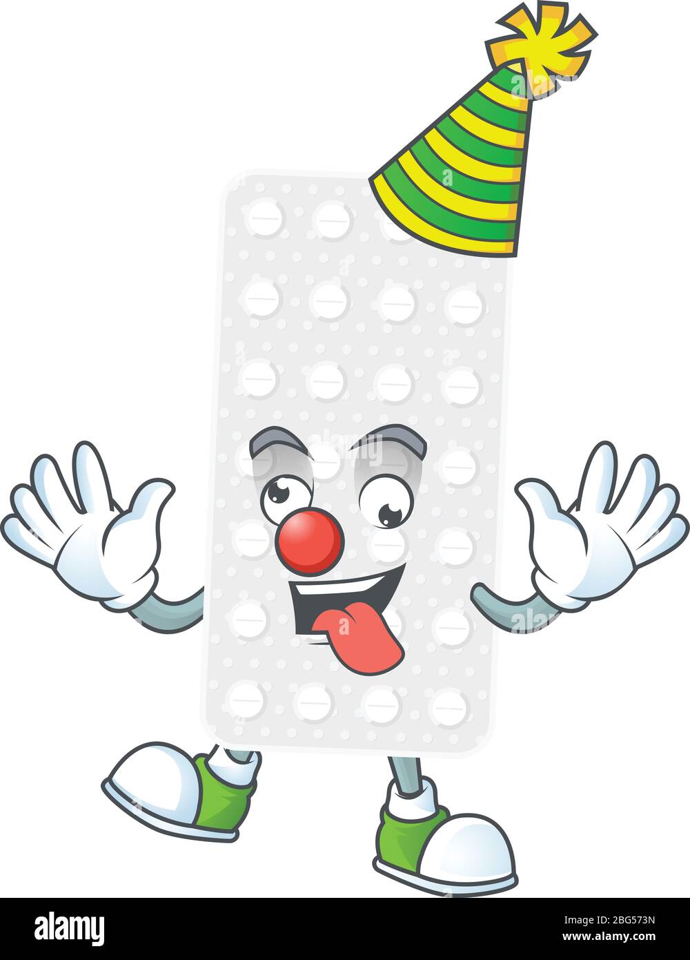 Amusing Clown pills cartoon character mascot style Stock Vector Image ...