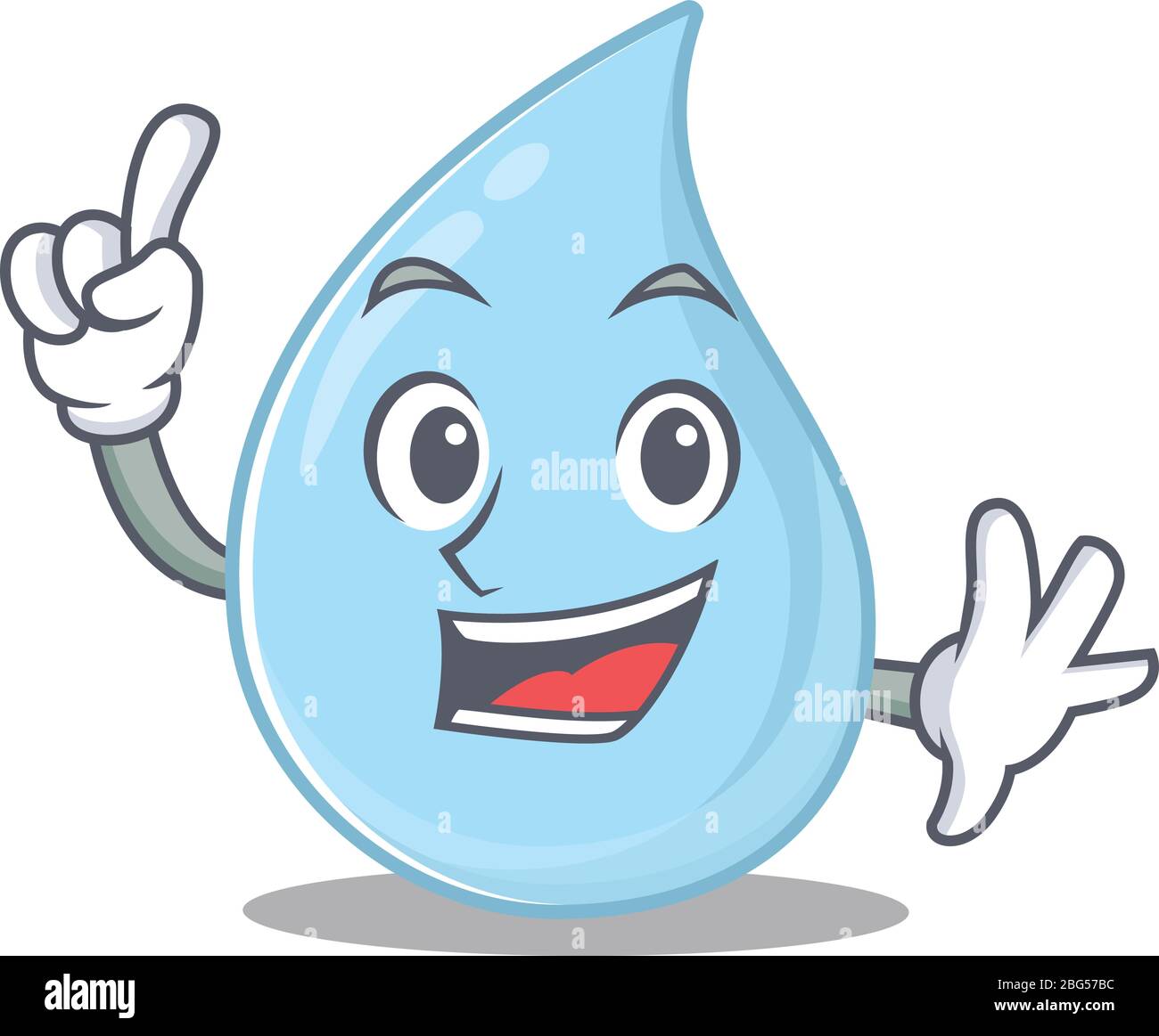 Raindrop mascot character design with one finger gesture Stock Vector ...