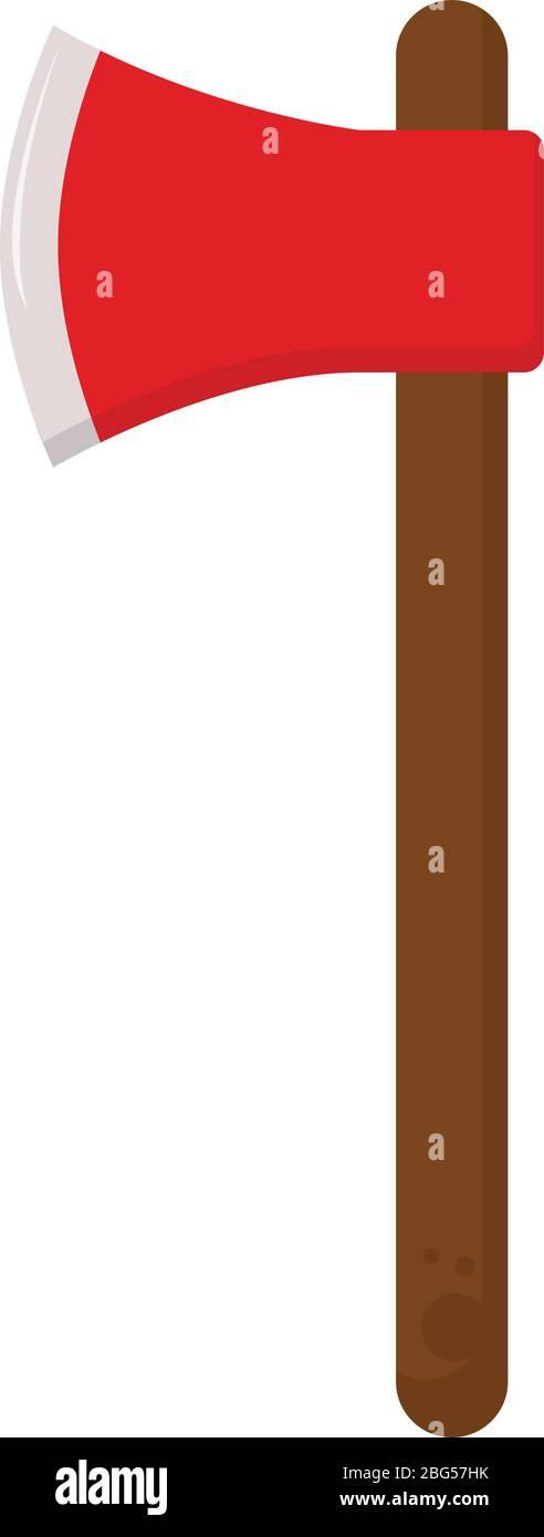 Red ax, illustration, vector on white background Stock Vector Image ...