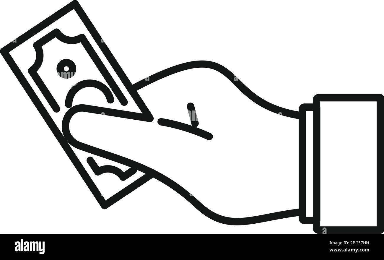 Take money cash icon. Outline take money cash vector icon for web ...