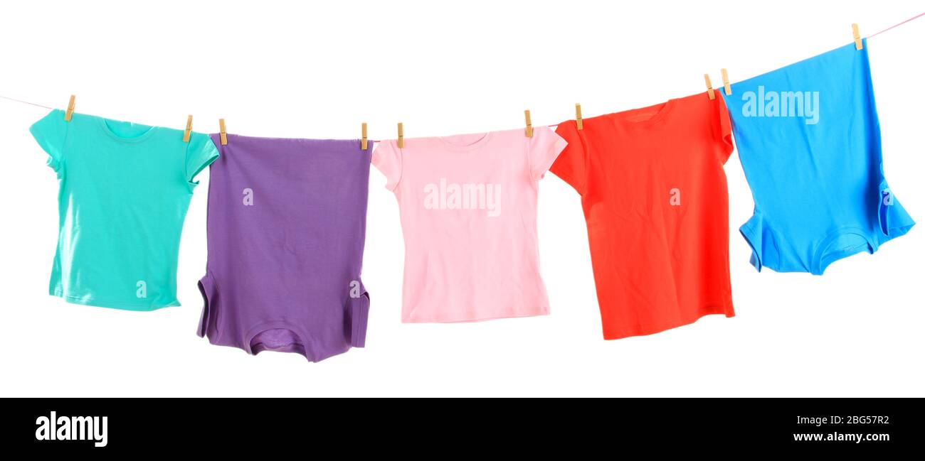 Hang clean fresh laundry on Cut Out Stock Images & Pictures - Alamy