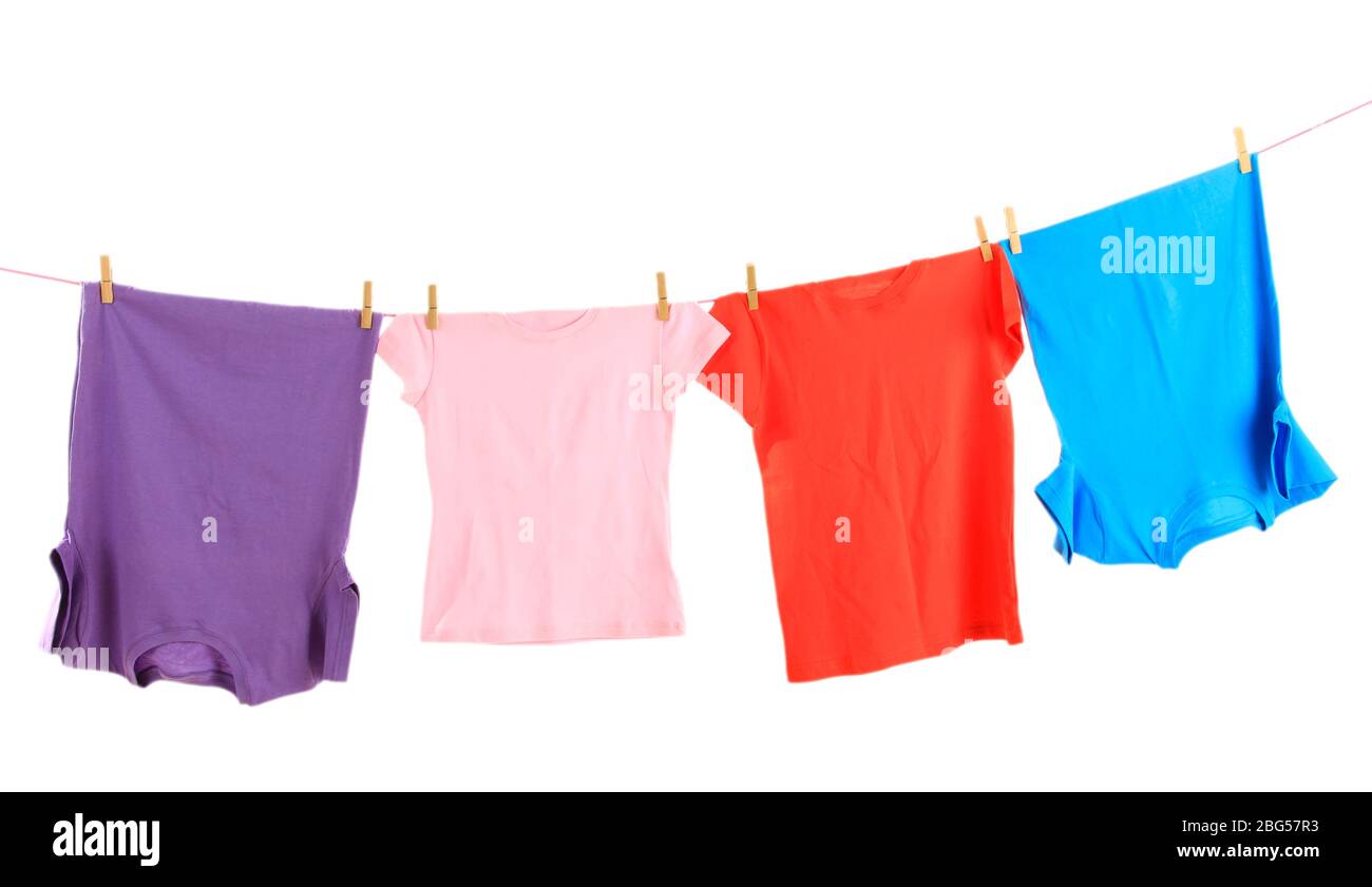 Hang clean fresh laundry on Cut Out Stock Images & Pictures - Alamy