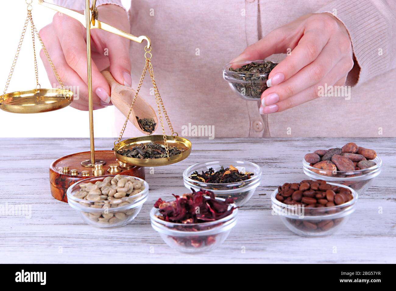 Sale of tea and different spices Stock Photo - Alamy