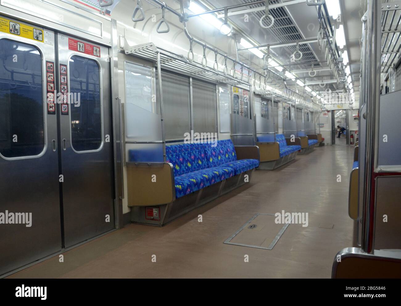 Empty train wagon in Kota Railway Station in the evening Stock Photo ...