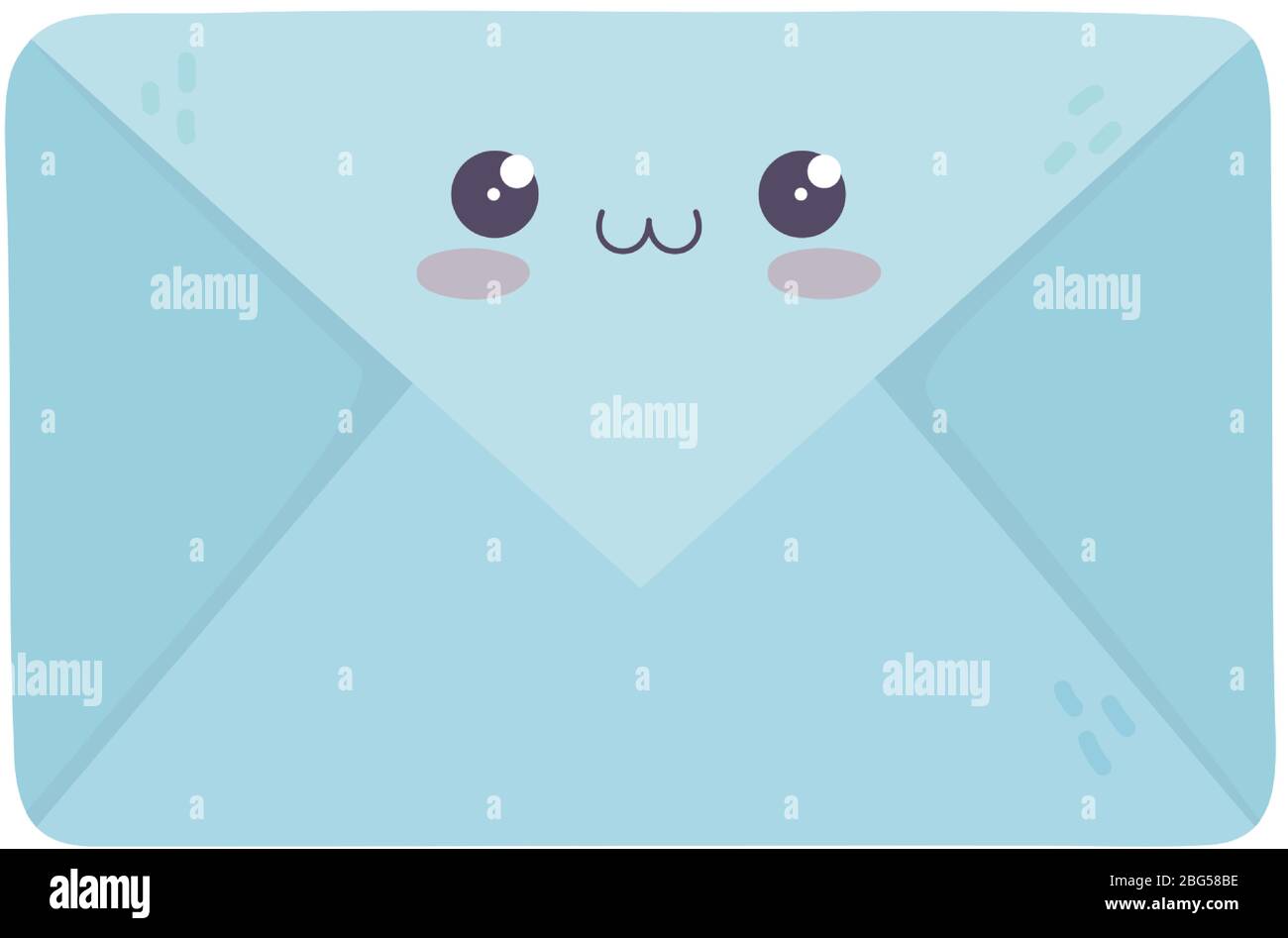 kawaii envelope message cute cartoon isolated icon on white background ...