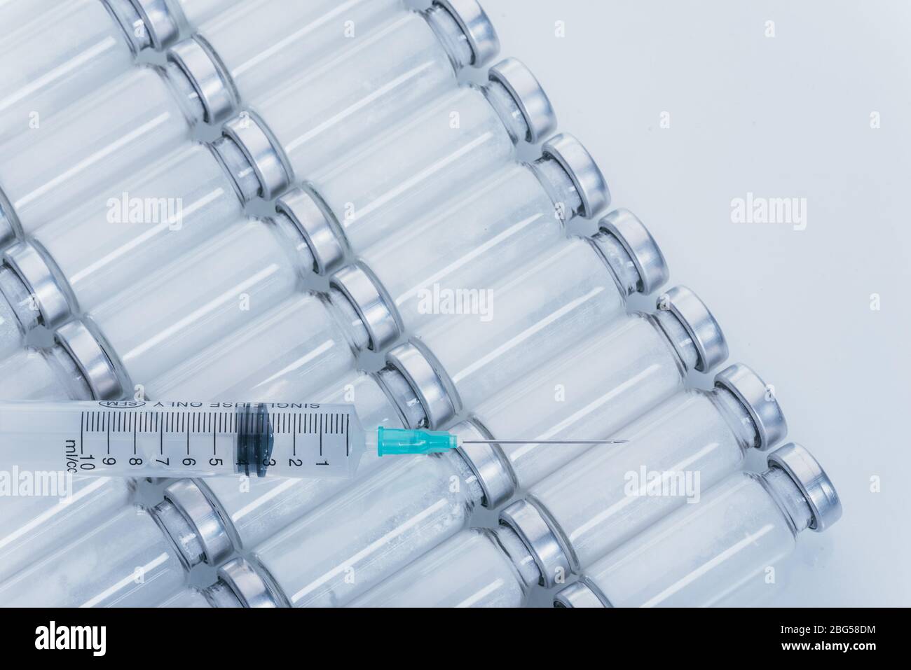 Medicine, Injection, vaccine and disposable syringe, drug concept ...