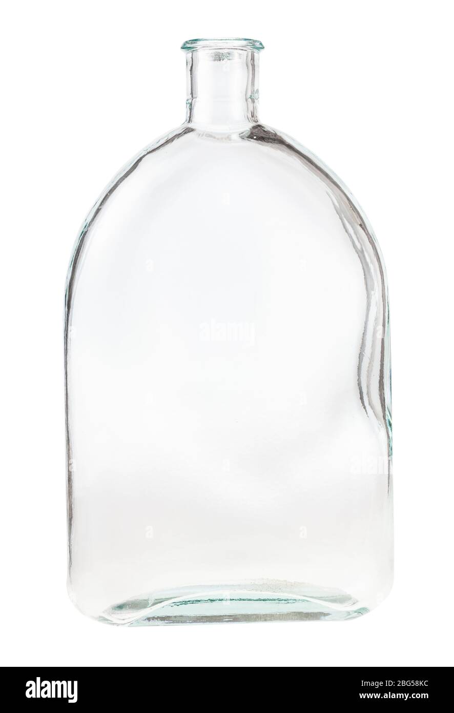 empty clear flask isolated on white background Stock Photo - Alamy