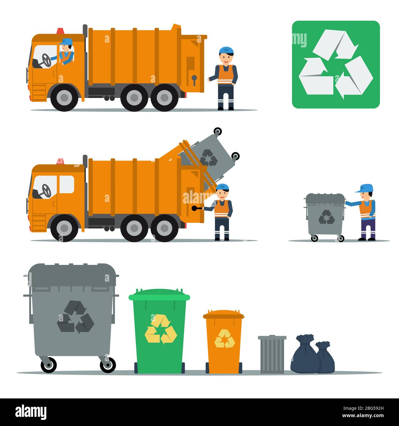 Set plastic bins green Stock Vector Images - Alamy