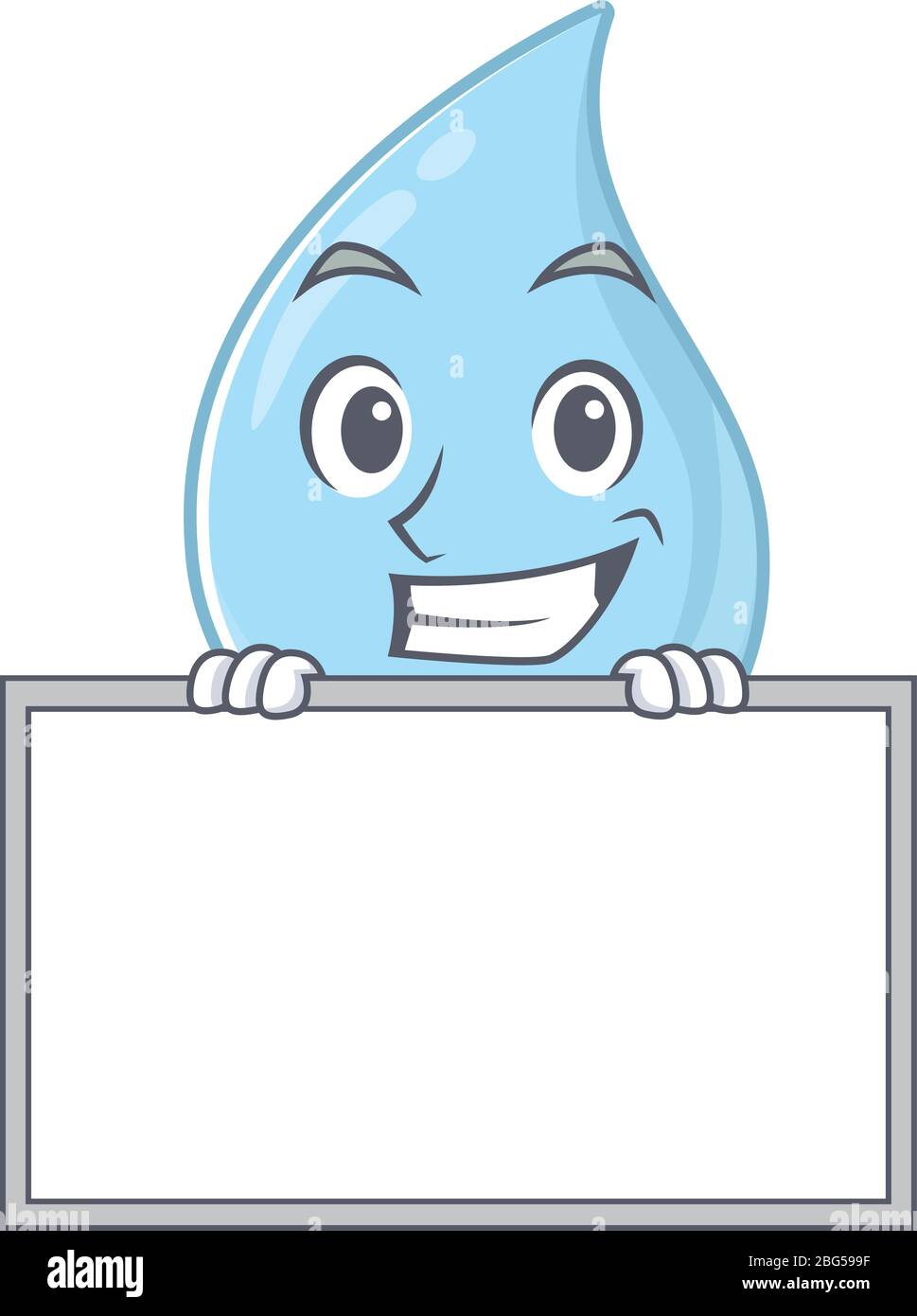 Smiling raindrop cartoon design style has a board Stock Vector Image ...