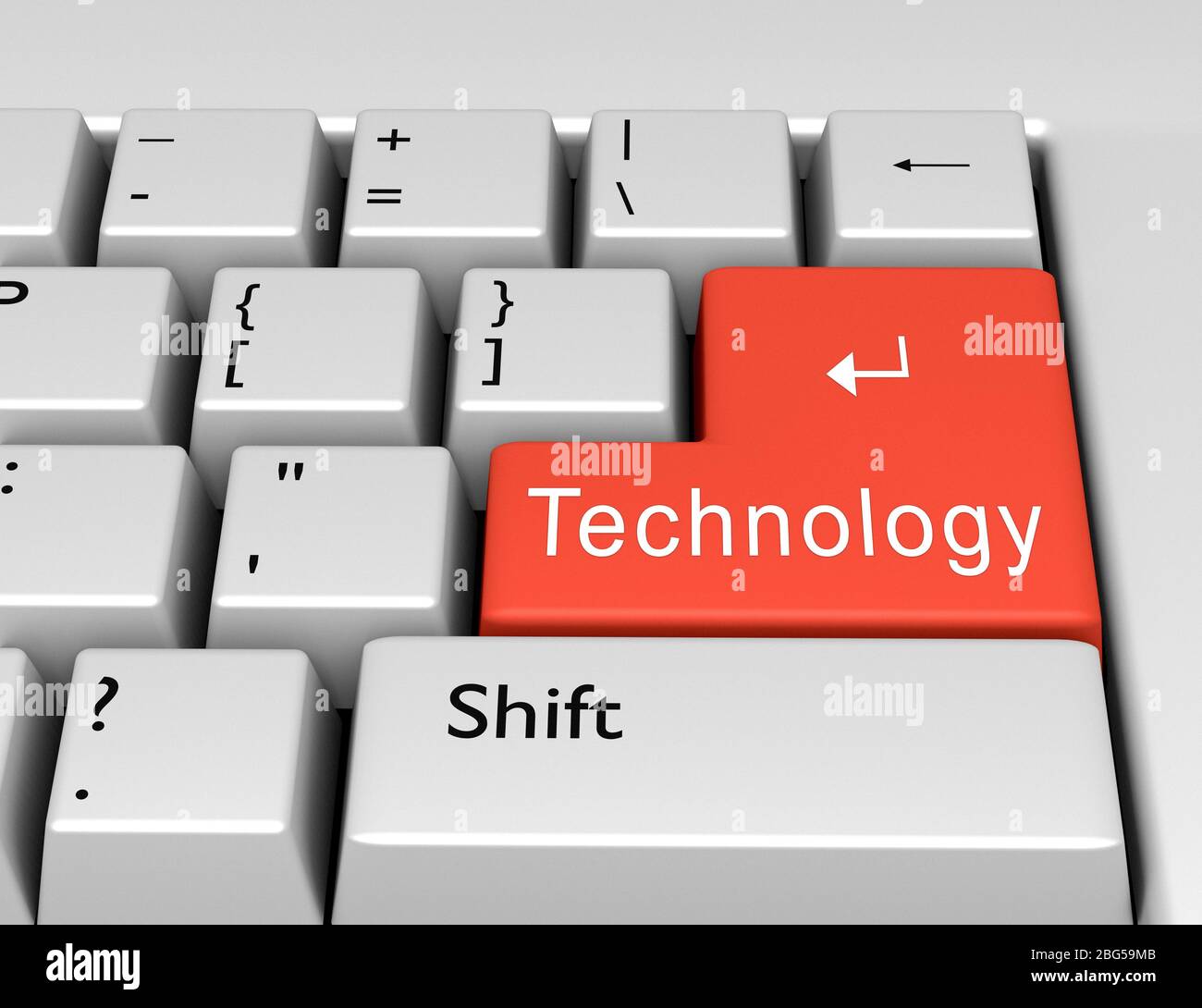 Word technology written on a computer keyboard. Conceptual image on a ...