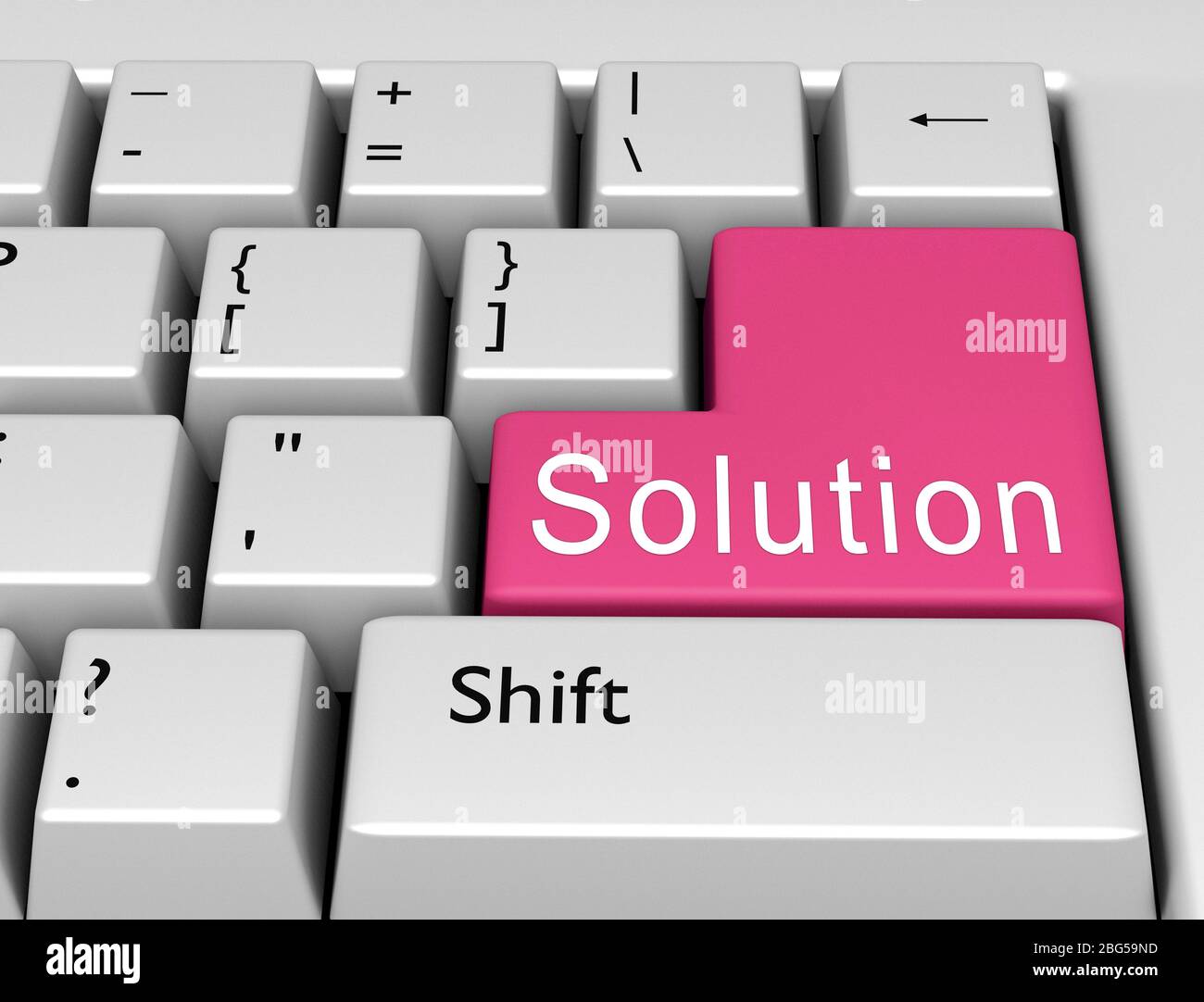 Word solution written on a computer keyboard. Conceptual image on a ...