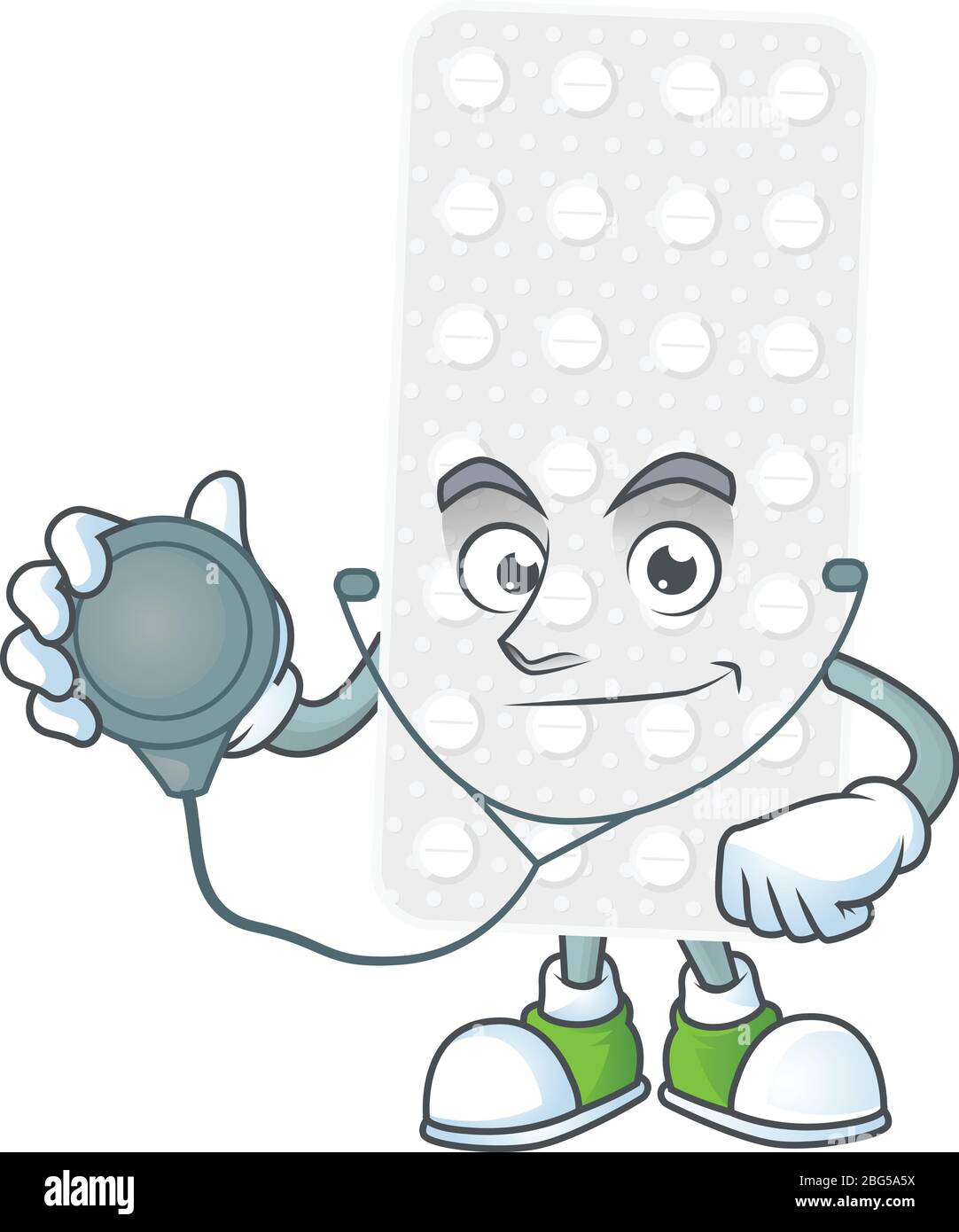 A dedicated Doctor pills Cartoon character with stethoscope Stock ...